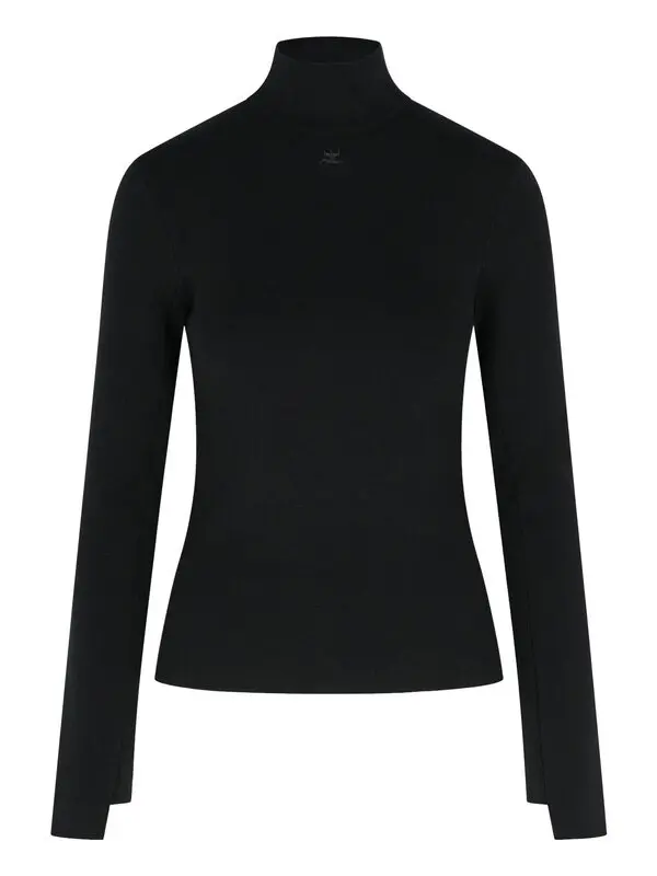 COURREGES Turtleneck Sweater In Viscose Blend - Black