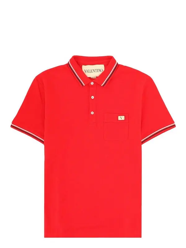 Valentino Garavani Polo Con Patch Logo - Red
