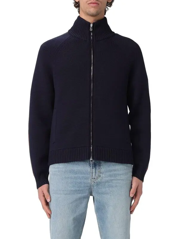 Gucci Wool Blend Zip Up Cardigan - Blue