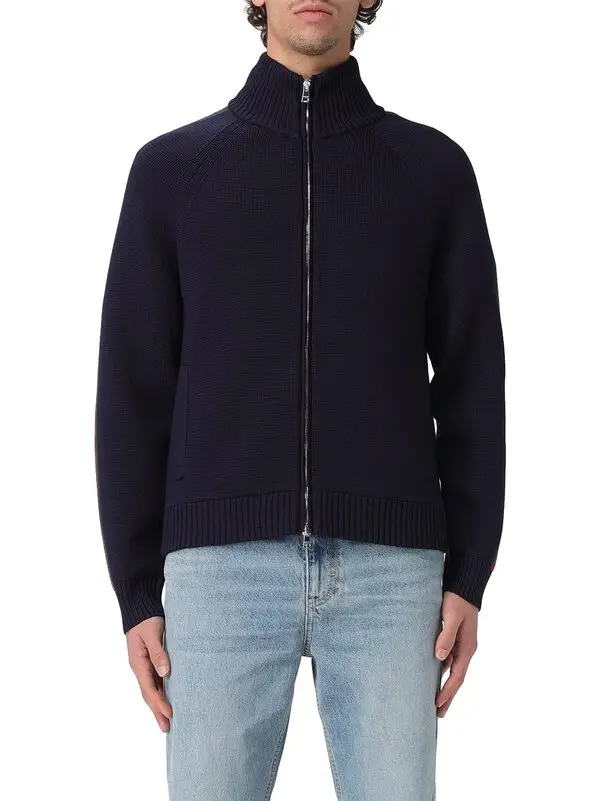 Gucci Wool Blend Zip Up Cardigan - Blue