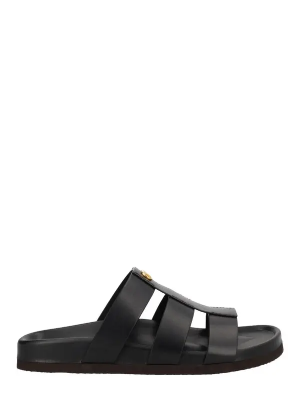 Valentino Garavani Studshield Slide Sandals - Black