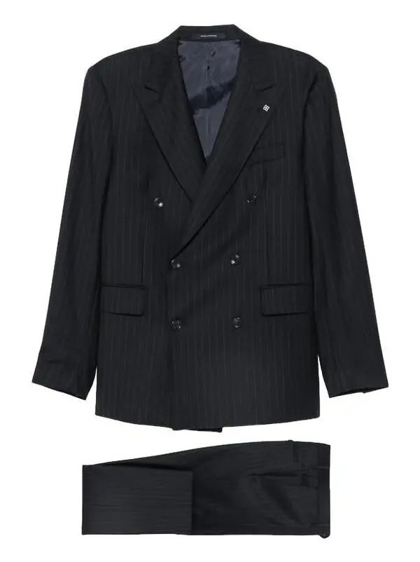 Tagliatore Suits Double Breasted Suits - Blue