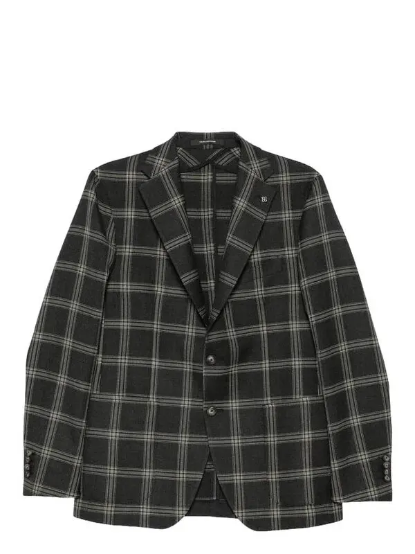 Tagliatore Virgin Wool Check Blazer - Gray