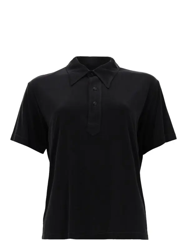 MAISON MARGIELA Cupro Polo Shirt - Black