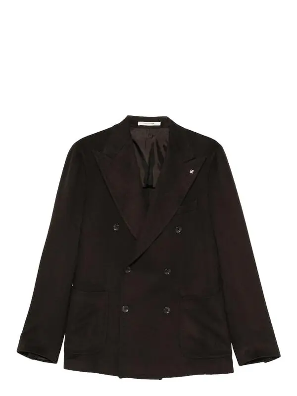 Tagliatore Cashmere Double-breasted Peak Lapel Blazer - Brown