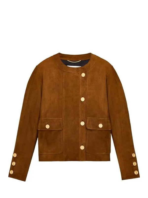 Saint Laurent Suede Leather Jacket - Multicolor
