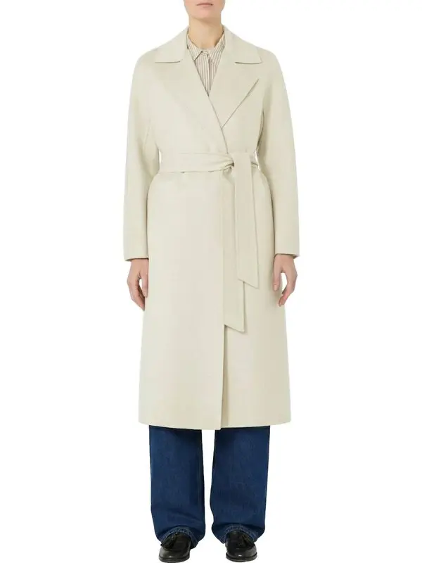 Max Mara Wool, Silk And Cashmere Coat - White