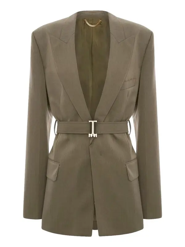 Victoria Beckham Tailored Belted Blazer - Green