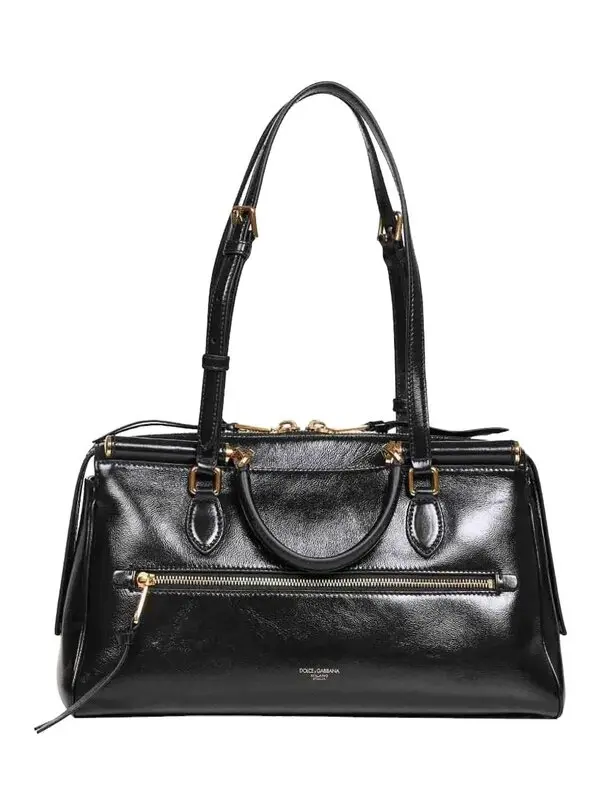 Dolce & Gabbana Vittoria Leather Tote Bag - Black
