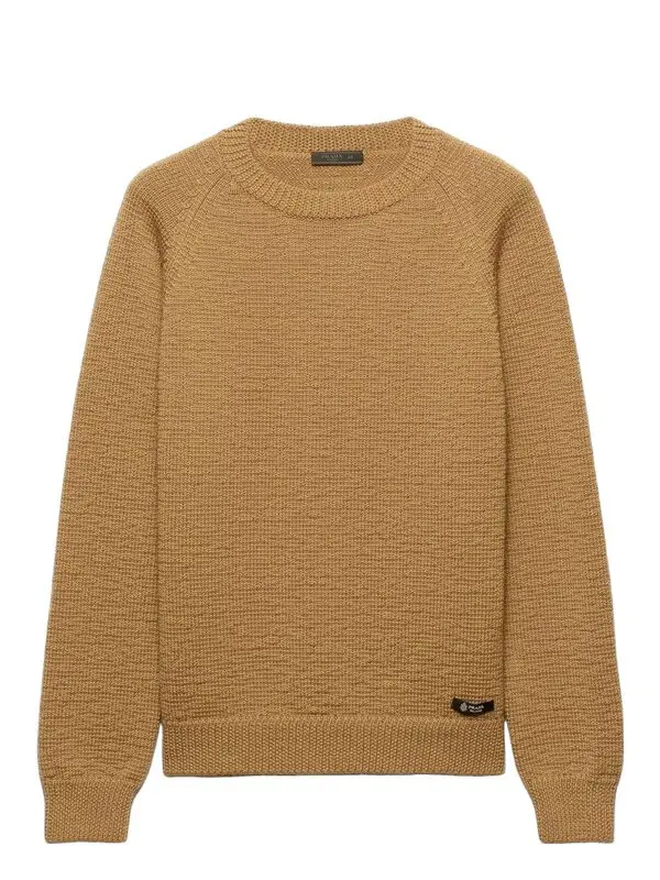 Prada Crew Neck Wool Pullover - Brown
