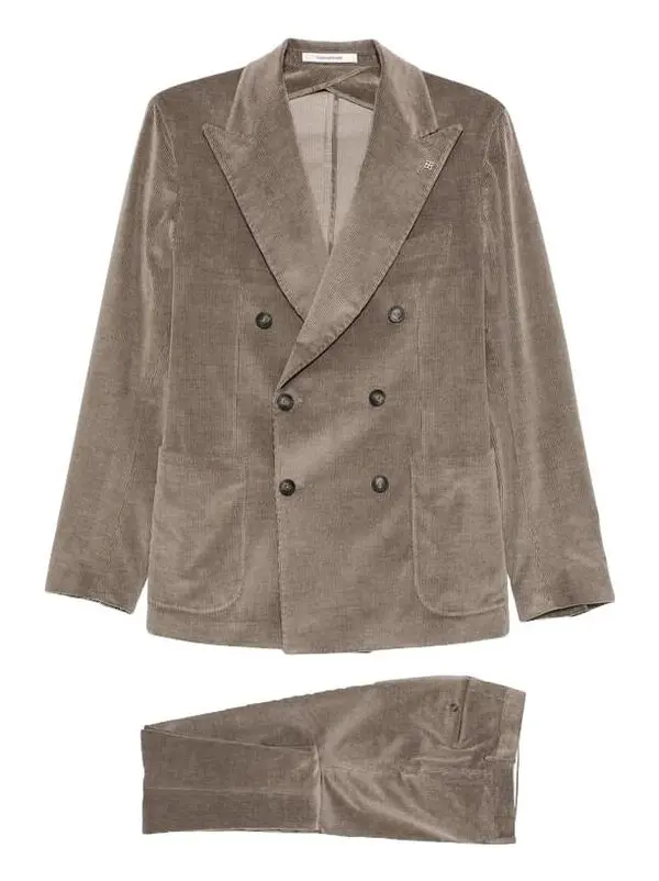 Tagliatore Suits Double Breasted Suits - Brown
