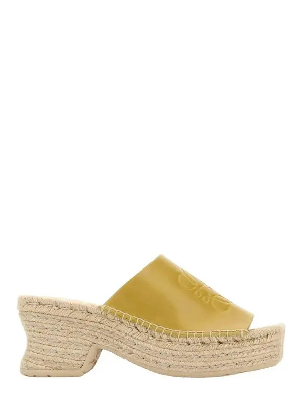 Loewe Leather Petal Wedges - Yellow