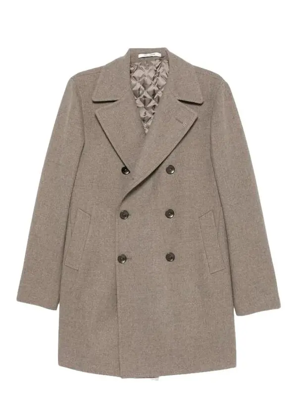 Tagliatore Virgin Wool Double-breasted Coat - Brown