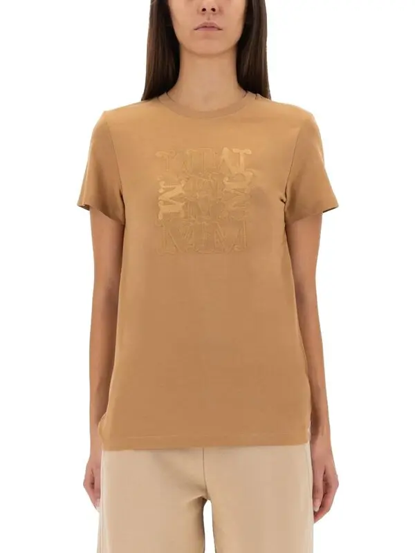Max Mara Logo Cotton T-shirt - Cream