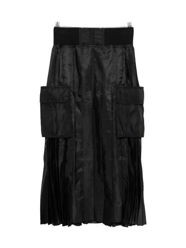 Sacai Quilted Pleated Skirt - Multicolor