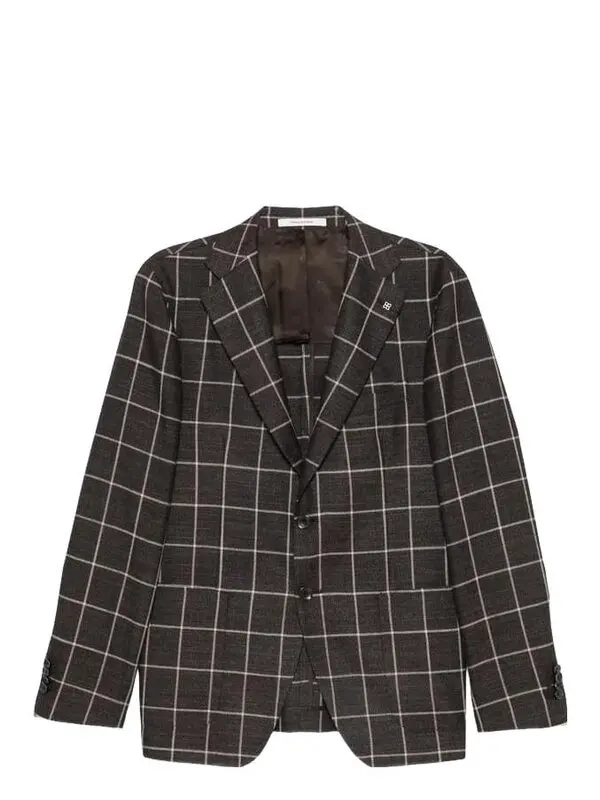 Tagliatore Checked Alpaca-wool Blend Blazer - Brown