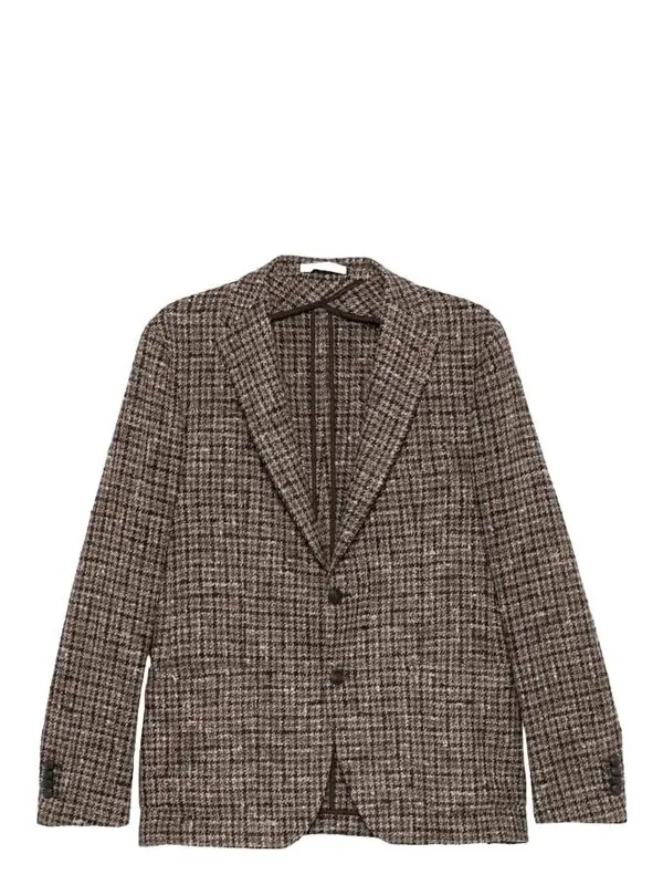 Tagliatore Houndstooth Blazer - Brown