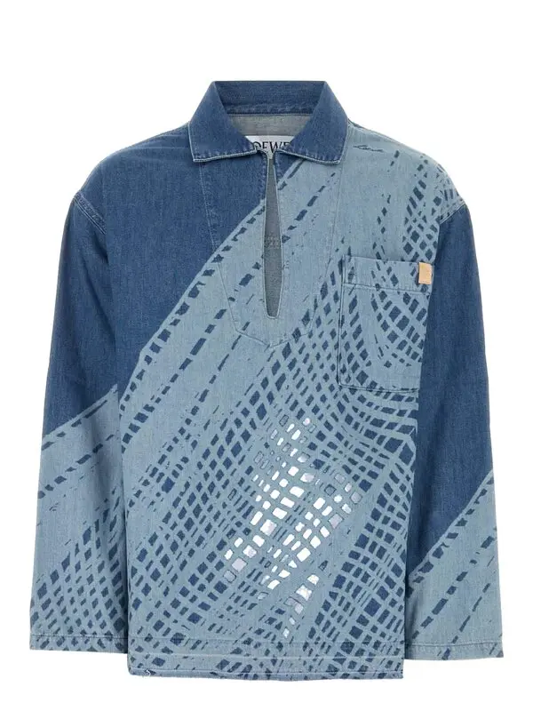 Loewe Printed Denim Polo Shirt - Multicolor