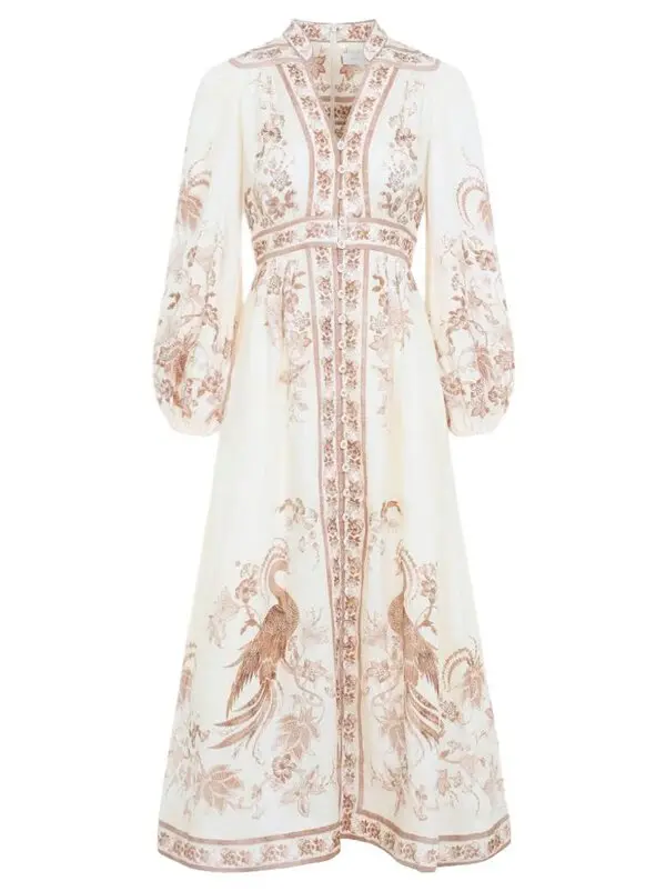 Zimmermann Indra Printed Linen Dress - Multicolor
