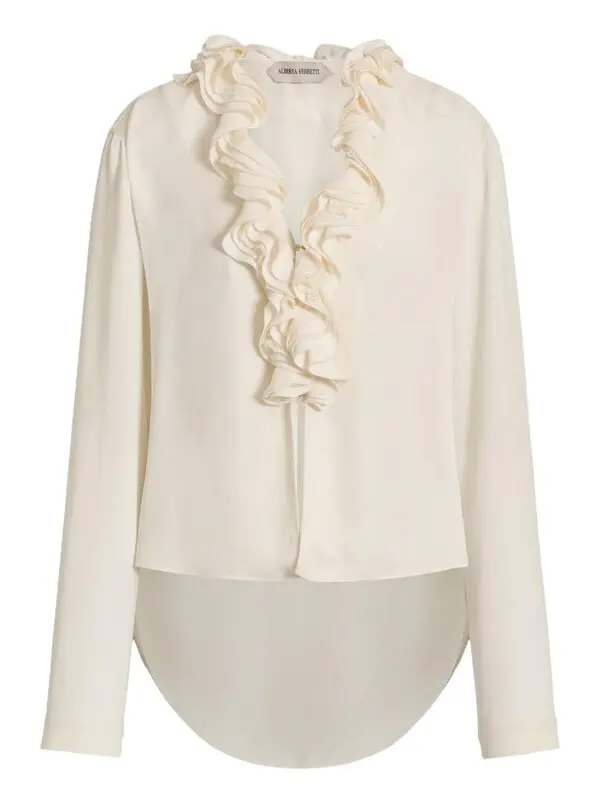 Alberta Ferretti Georgette Ruffled Shirt - Multicolor