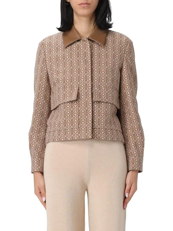 Max Mara Cotton Monogram Jacket - Brown
