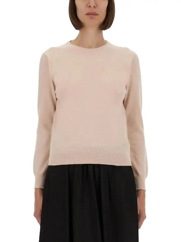 MAISON MARGIELA Wool Jersey Crewneck Sweater - Pink