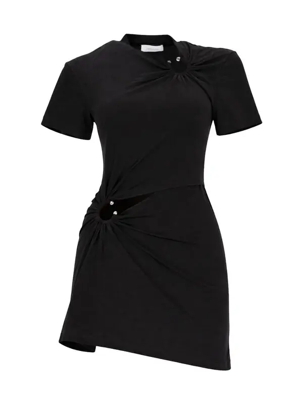 Rabanne Piercing Detail Mini Dress - Black