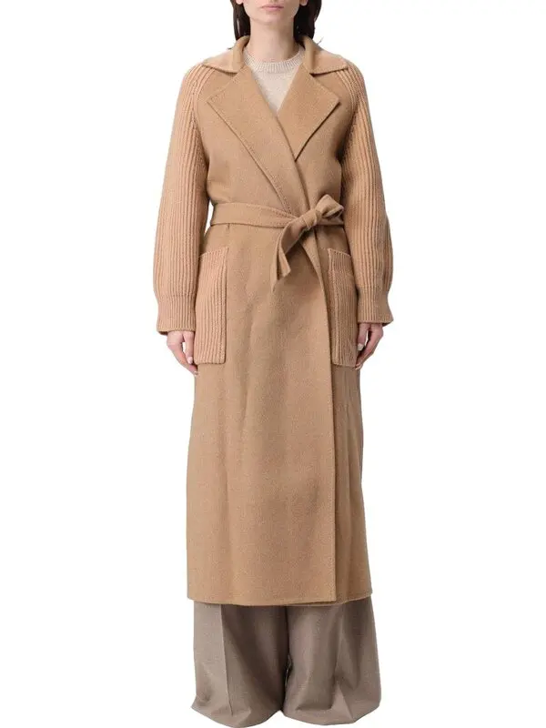 Max Mara Long Belted Overcoat - Cream