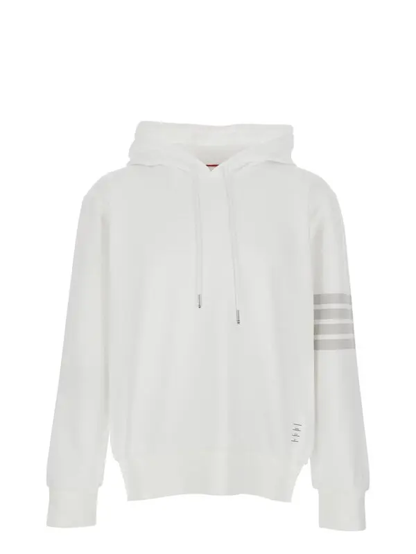 Thom Browne 4bar Logo Cotton Drawstring Hoodie - Multicolor