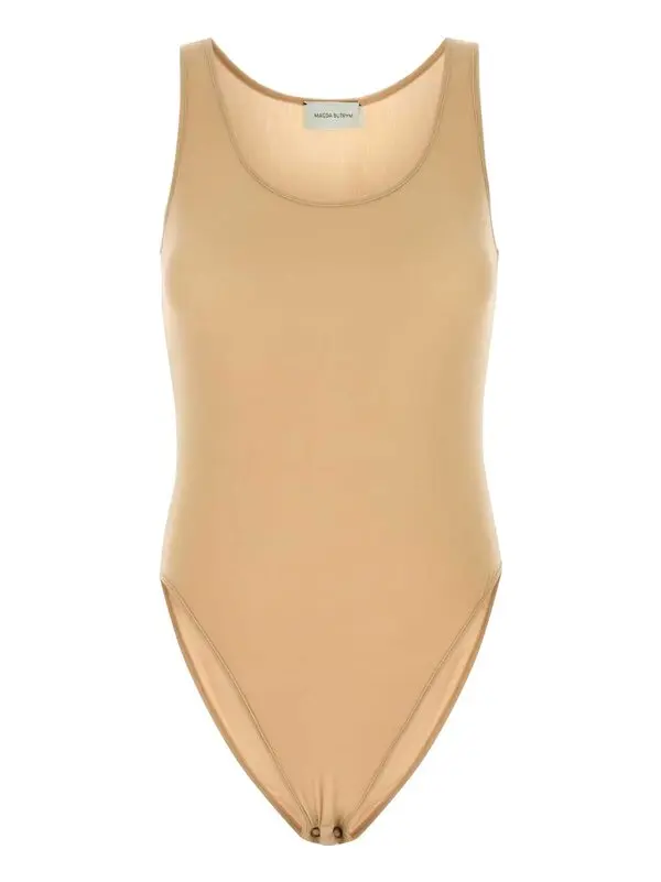 Magda Butrym Beige Stretch Cupro Bodysuit - Brown
