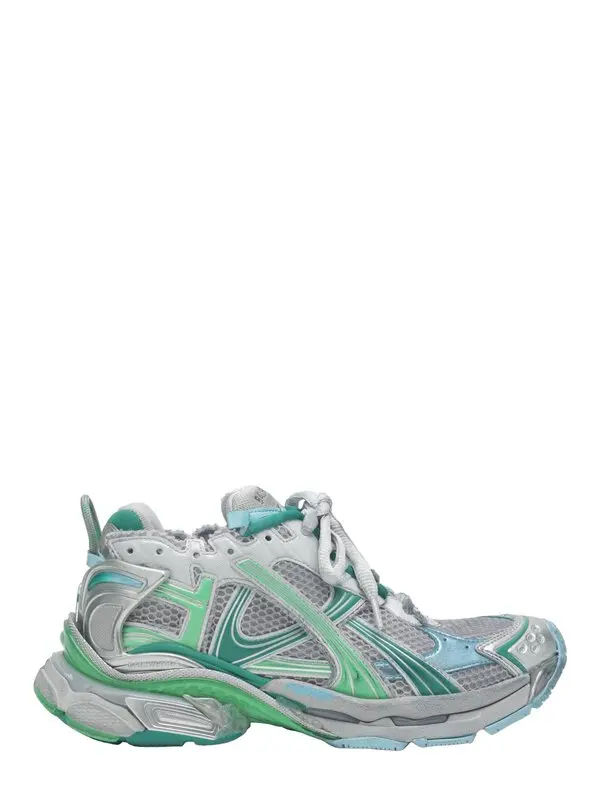 Balenciaga Runner Sneakers In Grey, Green And Blue - Gray