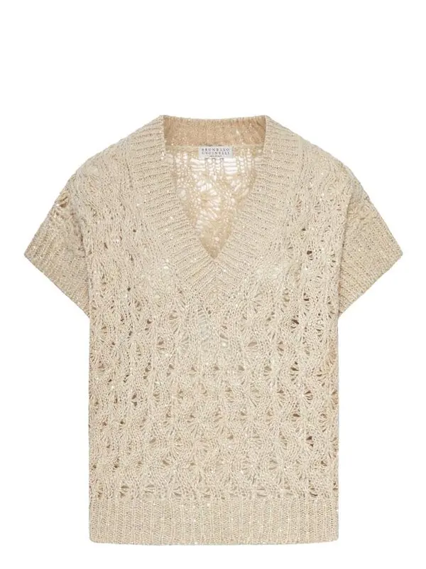 Brunello Cucinelli Linen And Silk Knitted Vest - Multicolor