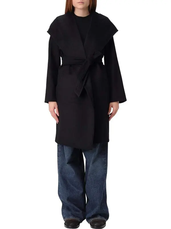 Max Mara Shawl Collar Overcoat - Black
