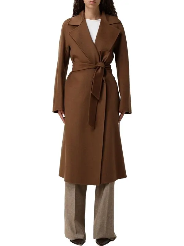 Max Mara Wool And Silk Overcoat - Brown