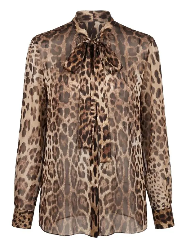 Dolce & Gabbana Leopard Print Silk Shirt - Multicolor