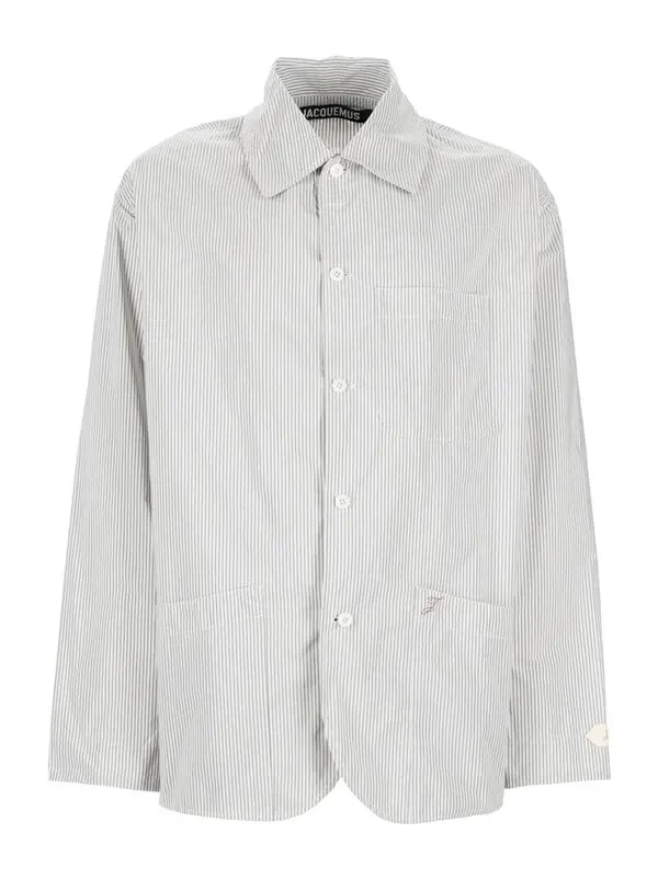 Jacquemus Striped Boutis Jacket - White