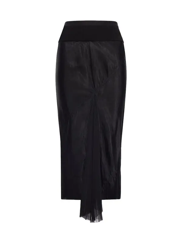 Rick Owens Asymmetric Midi Skirt - Black