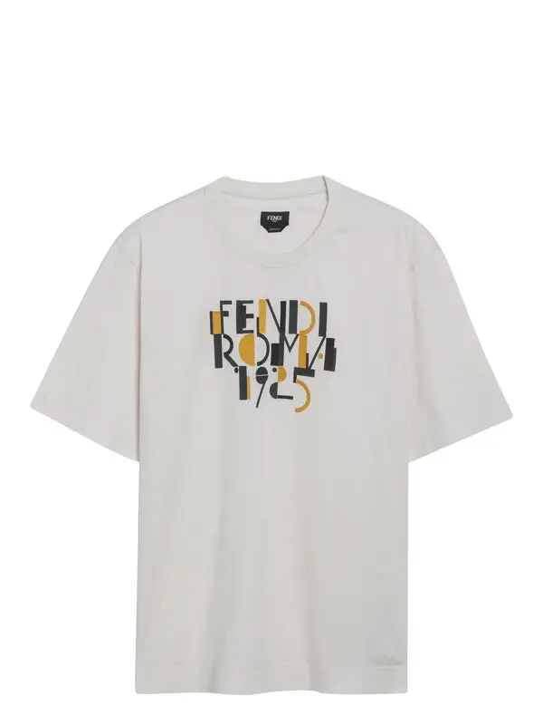Fendi Cotton T-shirt With Logo Print - White