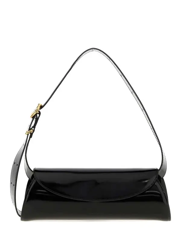JIL SANDER Small Leather Cannolo Shoulder Bag - Black