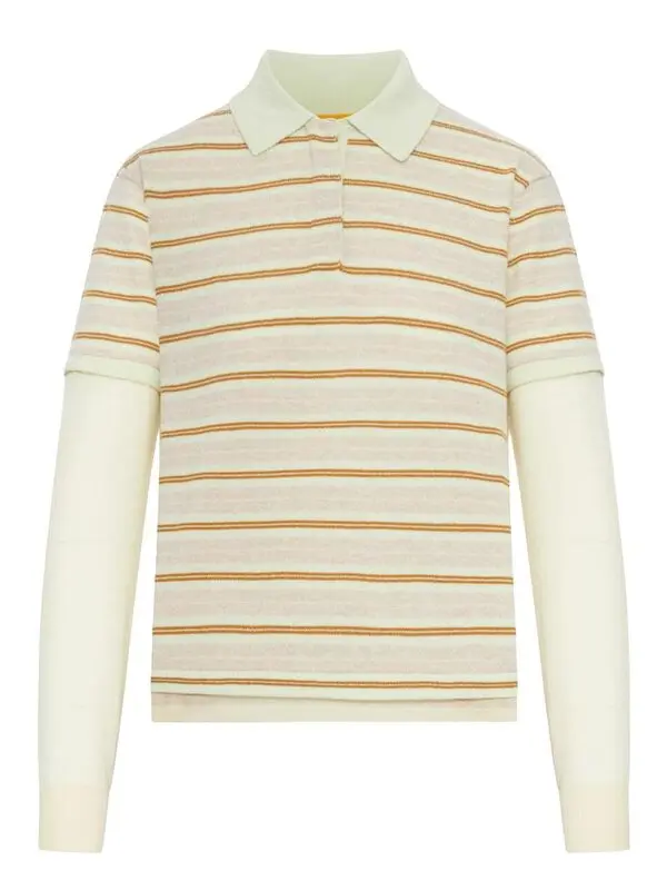 Guest In Residence Cashmere Layered Rugby Polo - Multicolor