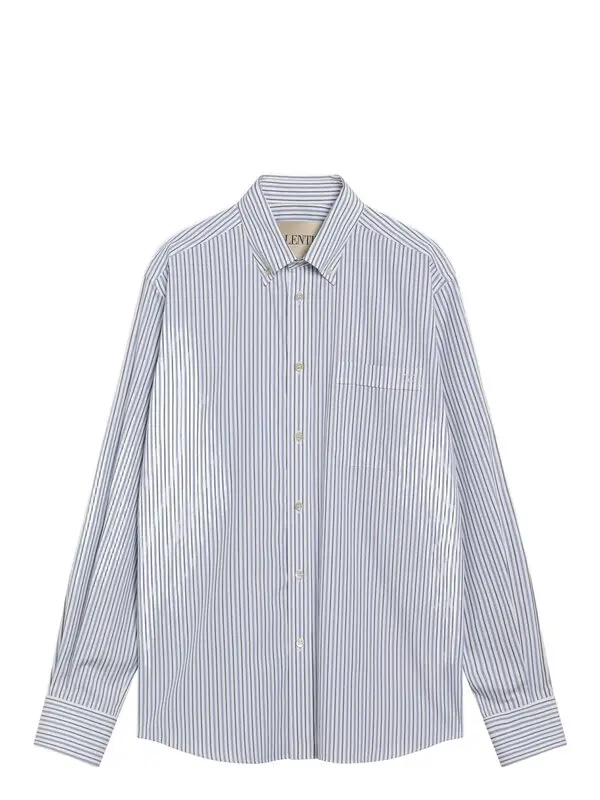 Valentino Garavani Ivory Shirt With Light And Stripes - Blue
