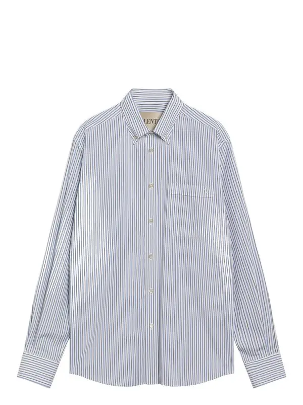 Valentino Garavani Ivory Shirt With Light And Stripes - Blue