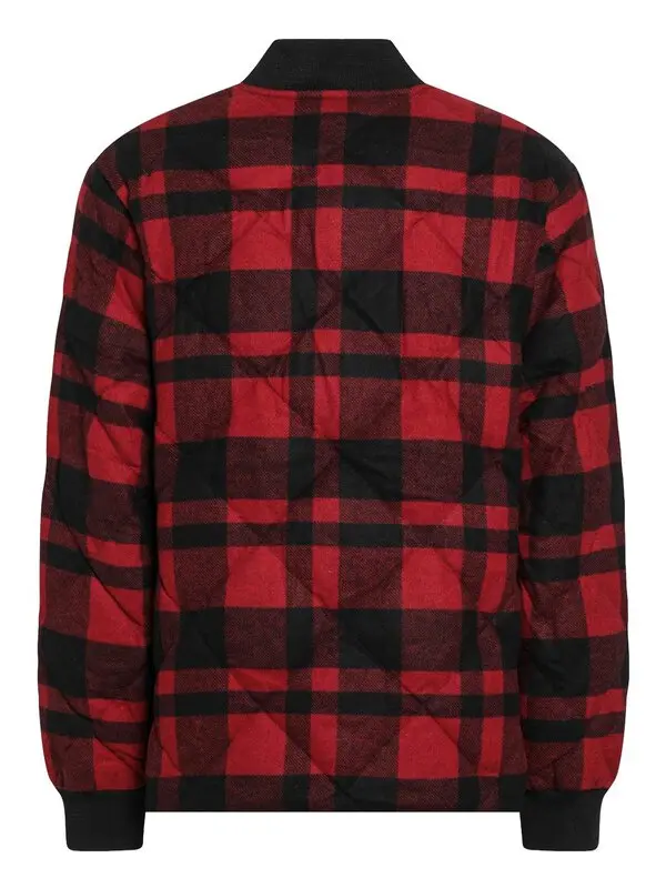 Polo Ralph Lauren Red And Black Quilted Check Bomber - Pink