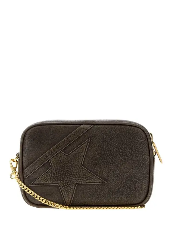 GOLDEN GOOSE Dark Leather Mini Crossbody Bag - Brown