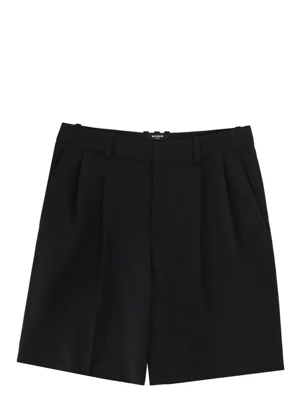 Balmain Wool Tailored Shorts - Black