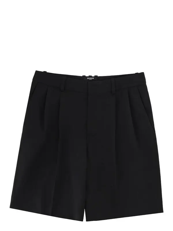 Balmain Wool Tailored Shorts - Black