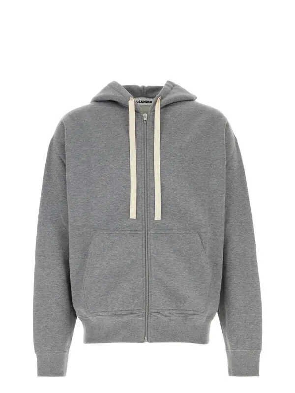 JIL SANDER Grey Cotton Sweatshirt - Gray
