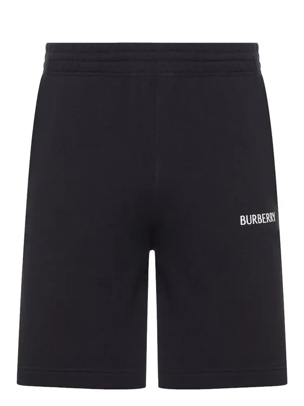 Burberry Cotton Shorts With Logo - Black