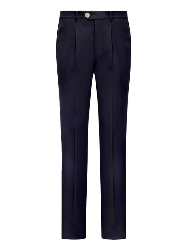 Brunello Cucinelli Cotton Blend Chino Pants - Blue