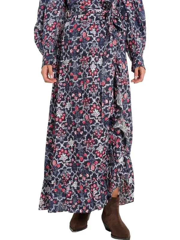 Isabel Marant Étoile Floral Linen Wrap Long Skirt - Multicolor
